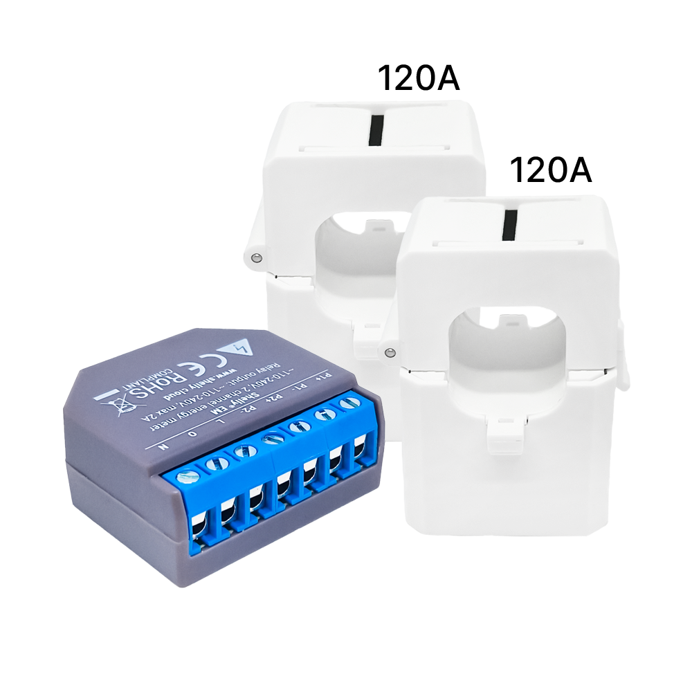 Shelly EM + 2 x Pinza 120A - Shelly Europe